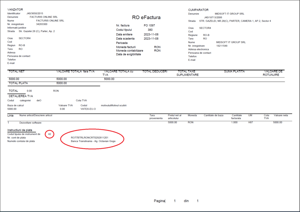 Conturile bancare în e-Factura - Program RO e-Factura gratis